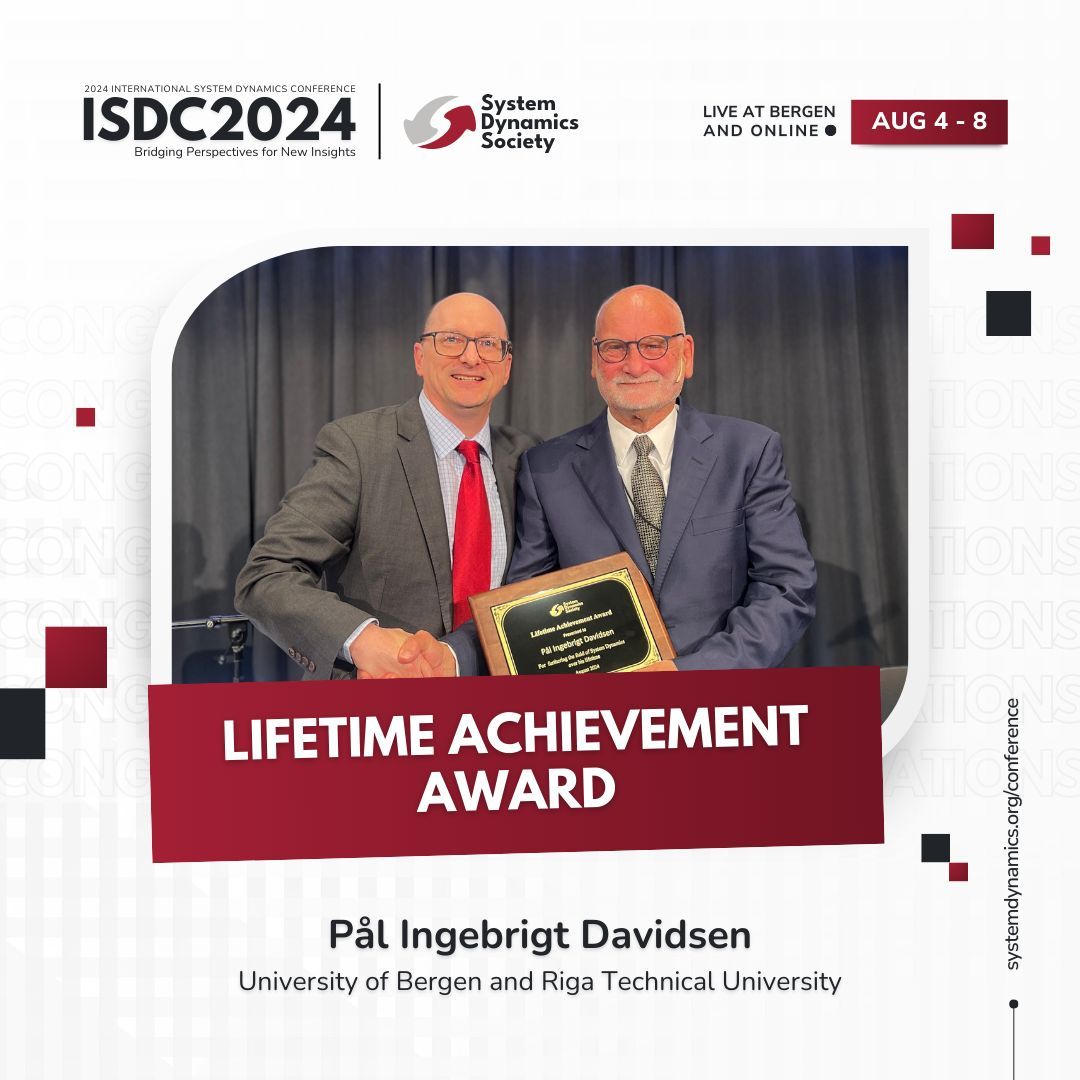 Pål Ingebrigt Davidsen honoured at the International System Dynamics ...