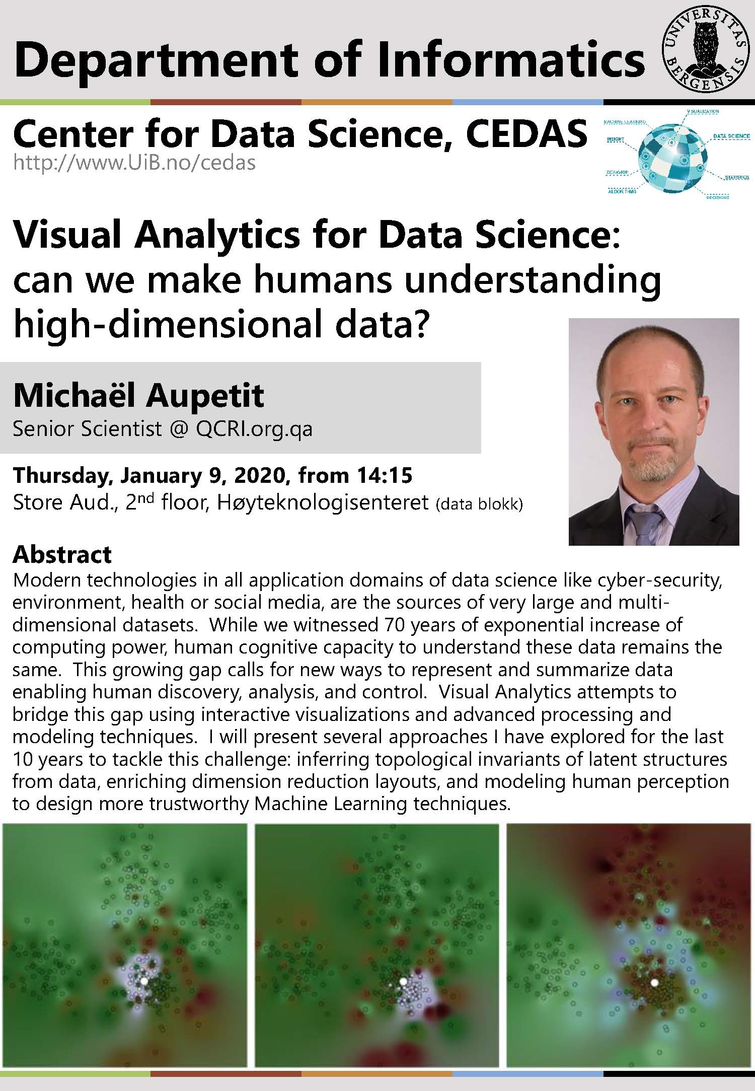 Can we make humans understanding high-dimensional data? | Center for Data Science | UiB