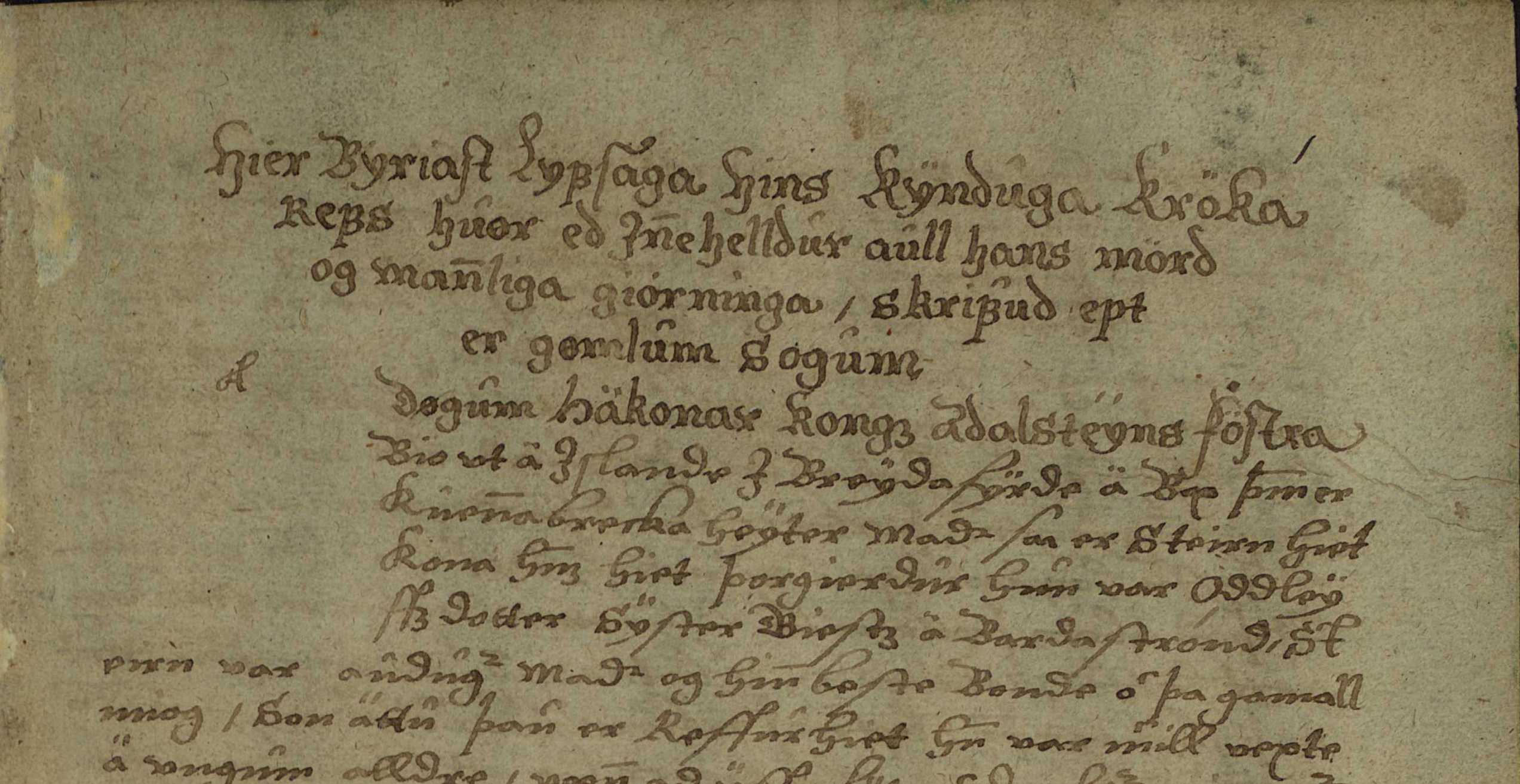 "Skrifuð eftir gömlum sögum": The manuscript transmission of Króka-Refs ...