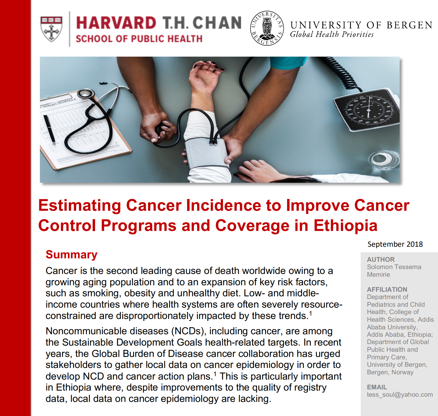 Disease Control Priorities Ethiopia: cancer control (policy brief ...